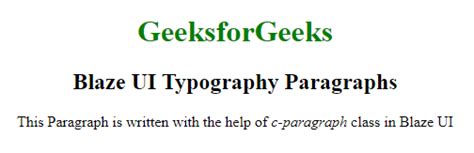 Blaze UI Typographie Paragraphes StackLima
