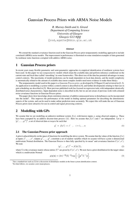 pdf gaussian process priors with arma noise models