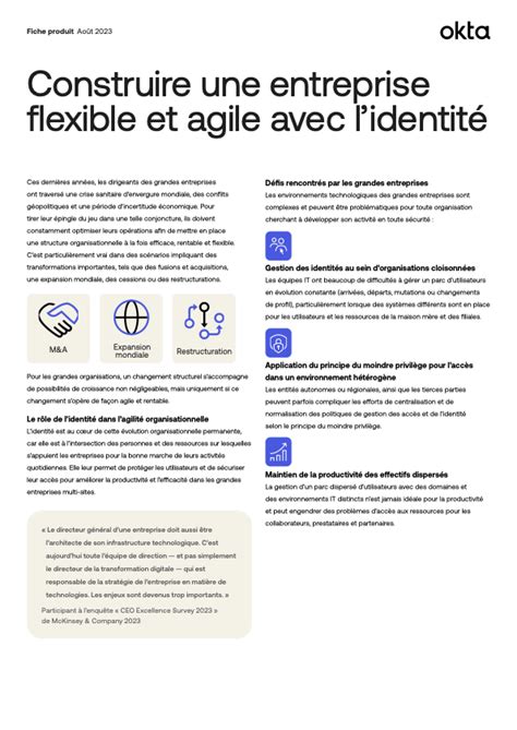 Créer Une Entreprise Flexible Et Agile Avec Lidentité Okta