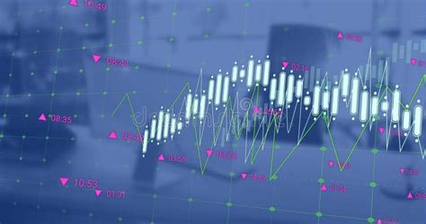 Image Of Data Processing Over Grid Network Against Office Desk Copy Space Stock Image Image