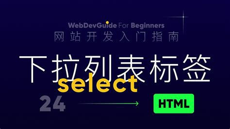 网站开发入门指南24 下拉列表的标签们 Select Option ｜ Html Css零基础入门教程 Youtube