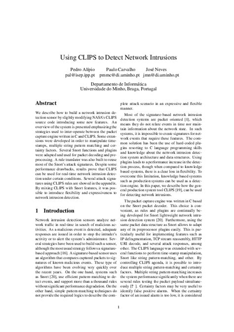 Pdf Using Clips To Detect Network Intrusions