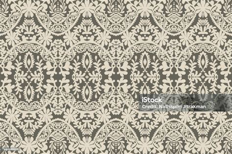 복고풍 월페이퍼를 위한 꽃무늬 빈티지 이음매 없는 패턴 매혹적인 빈티지 꽃 예술과 공예 운동에서 영감을 받았습니다 포장지 벽지 직물 및 패션 의류 디자인 이카트 패턴 0명에