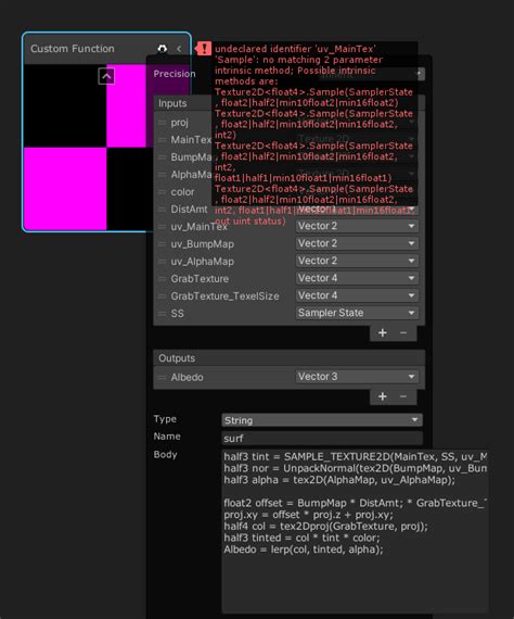 I Need Help Converting Unity Shader To Shader Graph Bumpy Glass