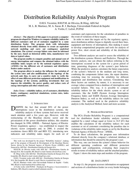 Pdf Distribution Reliability Analysis Program