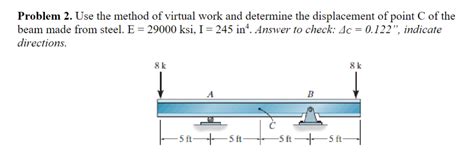 Solved Problem 2 Use The Method Of Virtual Work And