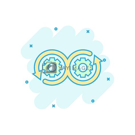 Development Icon In Comic Style Devops Vector Cartoon Illustration On