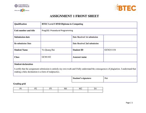 prog102 assignment 1 deadline 2662022 assignment 1 front sheet