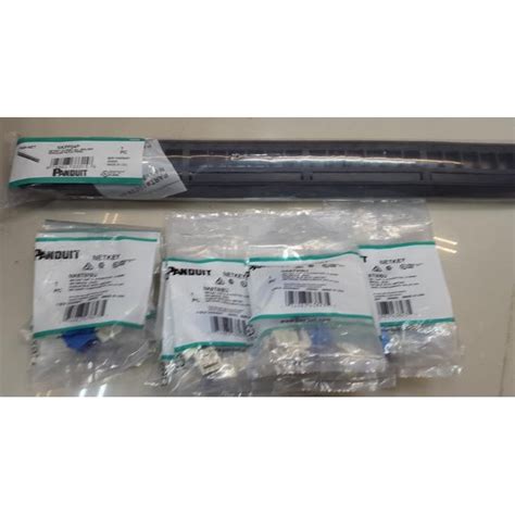 Jual Patch Panel 24 Port Panduit Netkey Cat 6 Komplit Set Modular Nkpp24p Shopee Indonesia