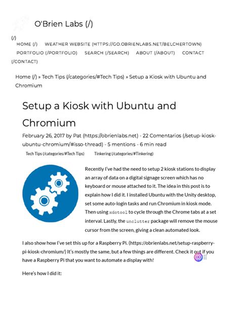 Setup A Kiosk With Ubuntu And Chromium Obrien Labs Pdf Sudo