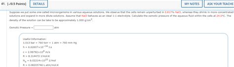 Solved Density Of The Solution Can Be Take To Be Chegg Com