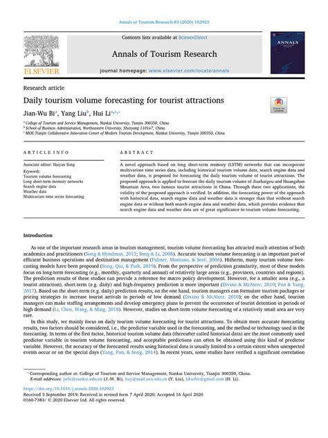 Daily Tourism Volume Forecasting For Tourist Attractions Download