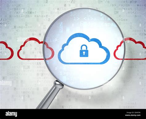 Cloud Computing Concept Cloud With Padlock With Optical Glass O Stock