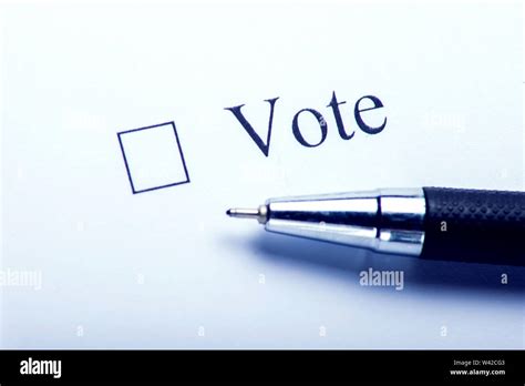 Vote Checkbox With A Cross On White Paper Checklist Concept Stock