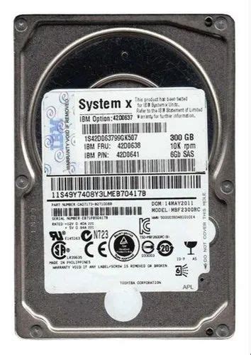 IBM 300 GB SAS Hard Disk 2 5 Part Number 42D0641 Model Name Number 42D0638 At Best Price In