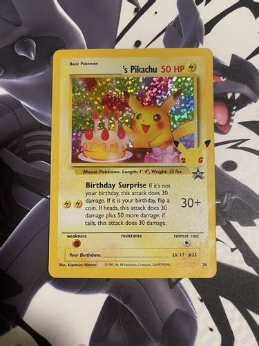 Pokémon Pikachu Tcg Birthday Celebrations Card 24 25th Anniversary