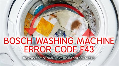 Bosch Washer Error Code F Causes How FIX Problem