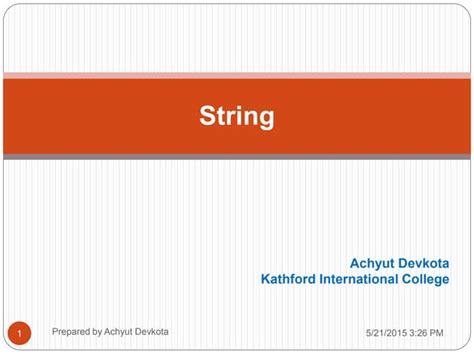 C Programming String Pptx