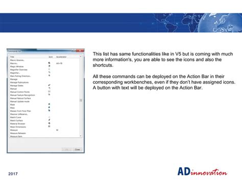 Catia Commands Lists In 3dexperience And V5 Ppt
