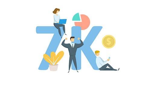 7 K 좋아한다 추종자 온라인 소셜 미디어 배너를 키워드 편지 그리고 아이콘 개념입니다 평면 벡터 일러스트입니다 흰색 배경에 고립 7에 대한 스톡 벡터 아트 및 기타 이미지