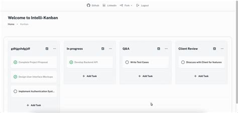 Github Getlost01intelli Kanban This Is The Frontend Of Ai Based Kanban Enhancement Tool