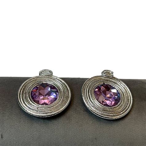 خرید و قیمت گوشواره پارچه ای گرد نقره ای از غرفه هانیزیور