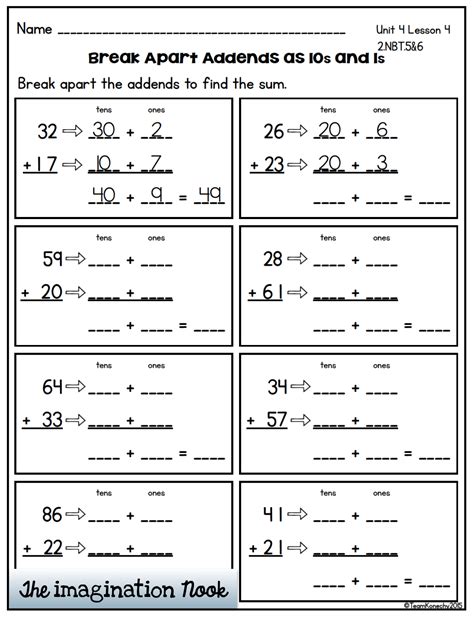 Common Core Math Addition Worksheets For 2nd Grade 2nd Grade Math