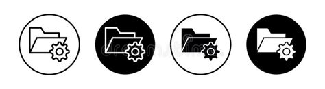 Project Management Icon Set Folder Assignment Data Vector Logo Symbol In Black Filled And