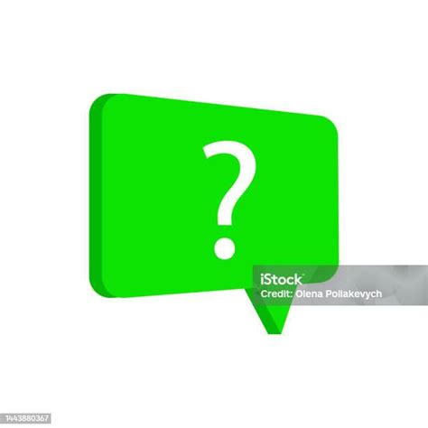녹색 메시지 물음표 채팅 메시지 아이콘입니다 Faq 지원 도움말 개념 벡터 그림입니다 스톡 이미지 주당순절 10 3차원 형태에 대한 스톡 벡터 아트 및 기타 이미지 Istock