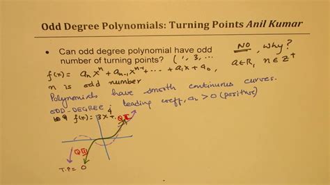 Why Odd Degree Polynomials Will Always Have Even Number Of Turning Points Youtube