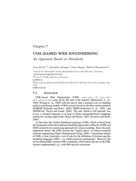 Uwe Uml Based Web Engineering Pdf Unified Modeling Language Use Case