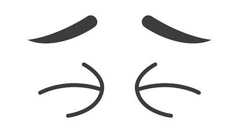 만화 닫힌된 눈 벡터 일러스트 레이 션 프리미엄 벡터