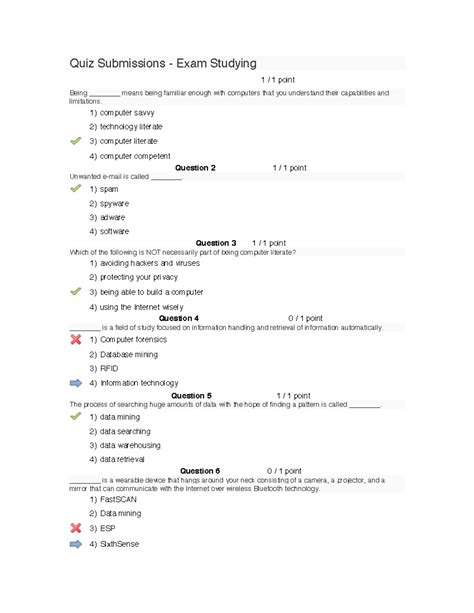 CIS Exam Practice Questions Quiz Submissions Exam Studying Point Being