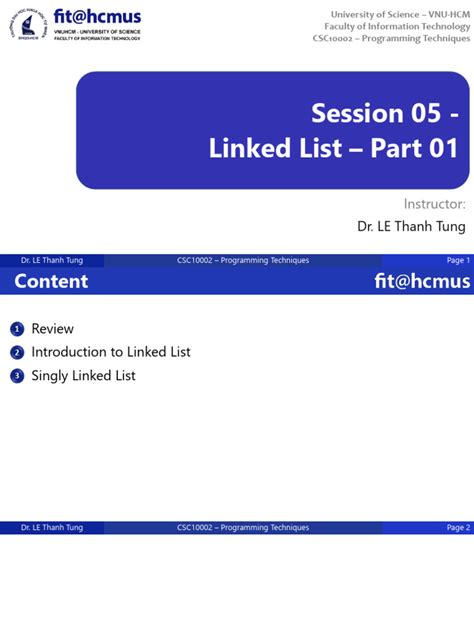 2023 Slot05 Linkedlist Part01 Pdf Pointer Computer Programming