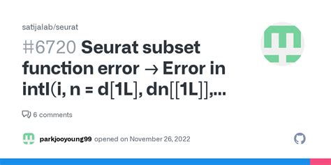 seurat subset function error error in inti i n d[1l] dn[[1l