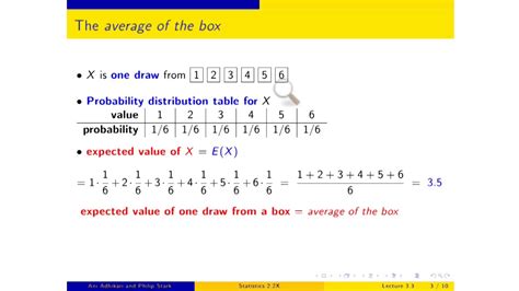 3 3 Expected Value Of A Sample Sum Youtube