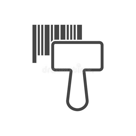 Barcode Reader Scanning Bar Code Icon Stock Vector Illustration Of Laser Input
