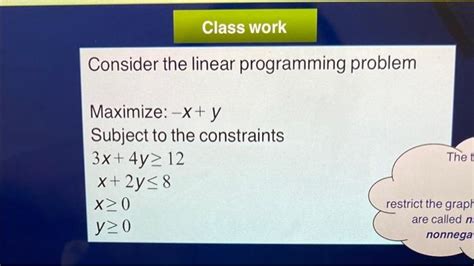 consider the linear programming problem maximize