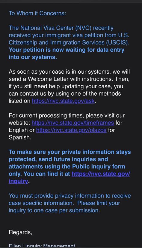 How Long After Nvc Receives Case From Uscis Does It Get Enter Their System R Nationalvisacenter