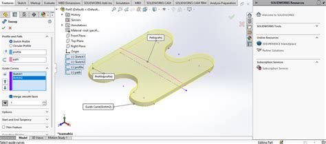 My Sweep Feature Isnt Following The Line That Ive Selected Any Advice On How I Can Fix This