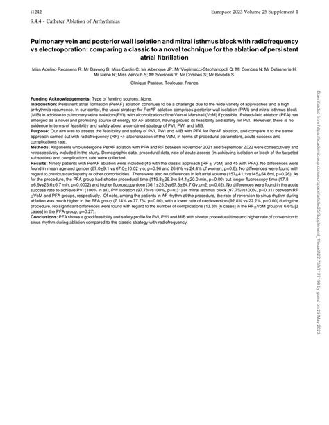 Pdf Pulmonary Vein And Posterior Wall Isolation And Mitral Isthmus Block With Radiofrequency