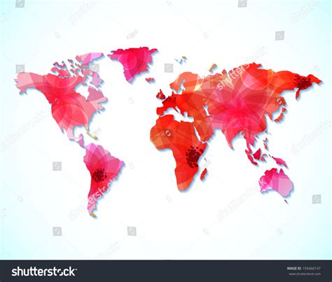 Colorful World Map Vector Illustration Stock Vector Royalty Free 193460147 Shutterstock