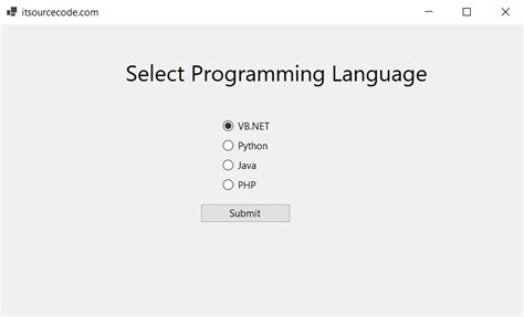 Radio Button Control In VB Net Properties Methods And Events