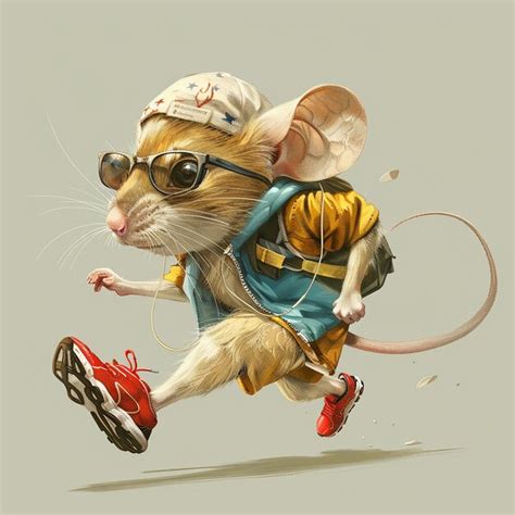 Mouse On The Move Premium Ai Generated Image