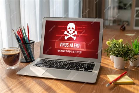 Premium Photo Virus Warning Alert On Computer Screen Detected Modish Cyber Threat Hacker