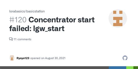 Concentrator Start Failed Lgw Start · Issue 120 · Lorabasics Basicstation · Github