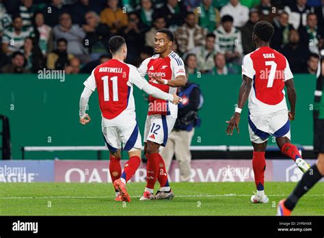 Gabriel Martinelli Jurrien Timber Bukayo Saka Arsenal Fc Seen In