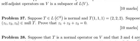Solved Self Adjoint Operators On V Is A Subspace Of L V