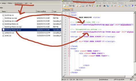 Cara Menulis Bahasa Pemograman PHP Pada HTML Dan CSS Bootstrap Jago Website