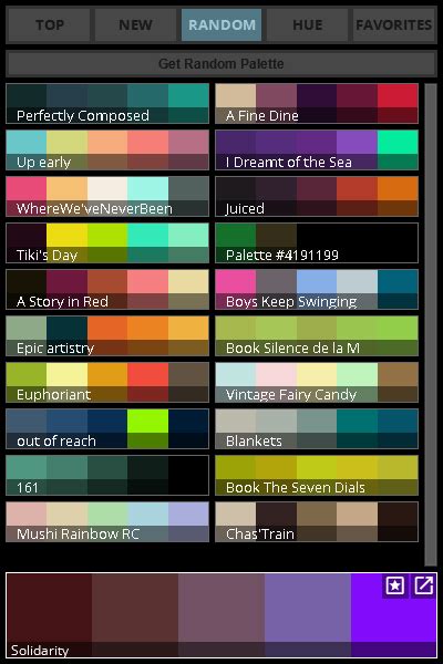 Colour Lover Palette Picker Derivative